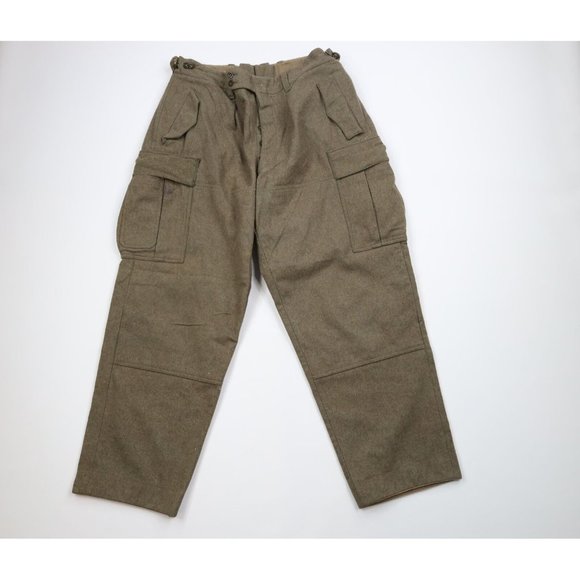 Vintage | Pants | Vtg 7s Mens 34x30 German Military Heavy Wool Wide Leg ...